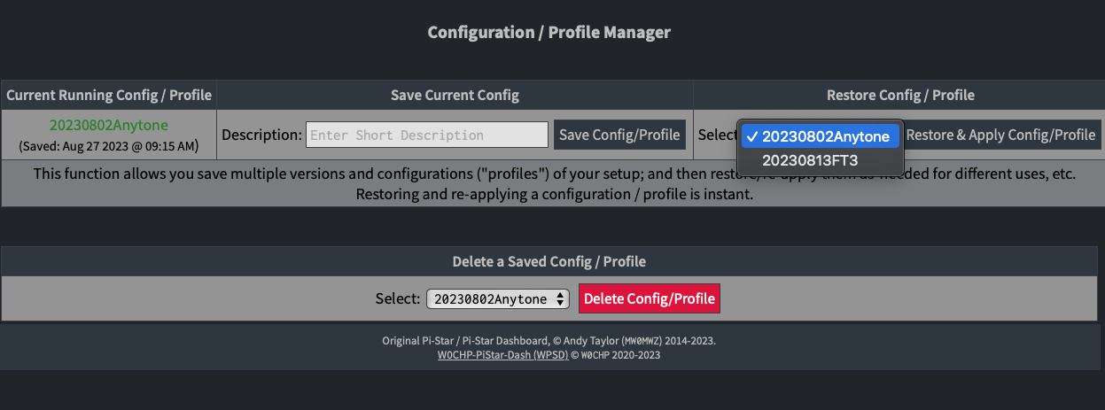 WPSD Digital Voice Dashboard von W0CHP - DC9VQ